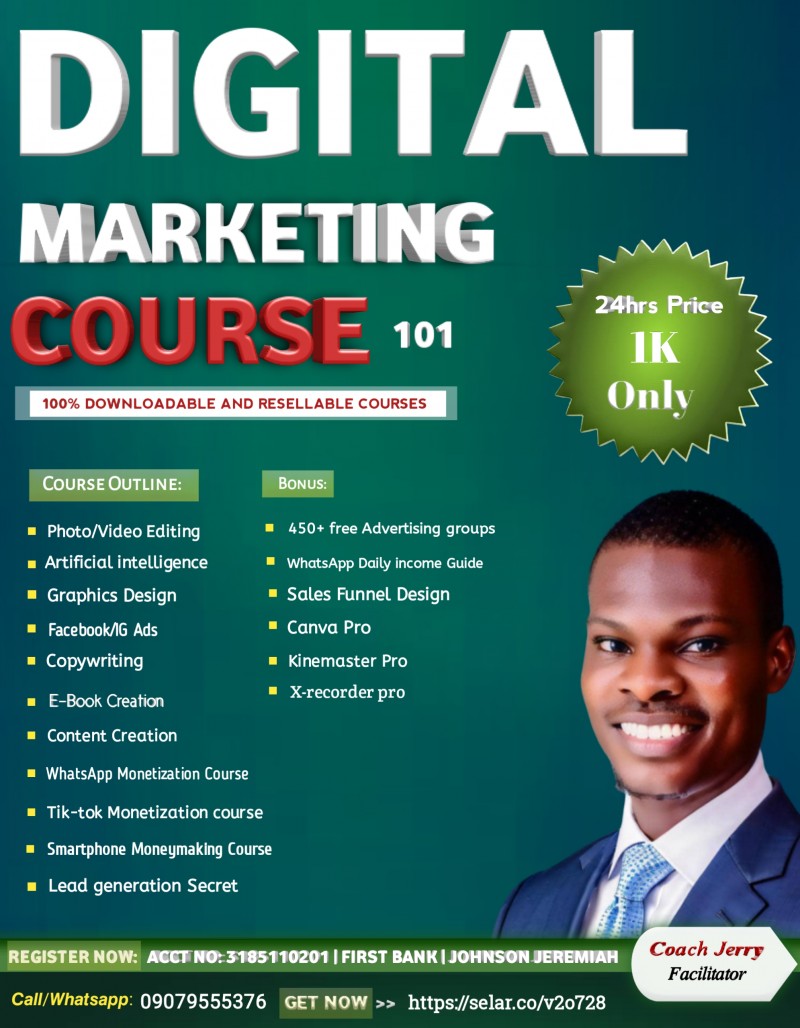 Buy Digital Marketing Courses 101 by Jeremiah Johnson on Selar