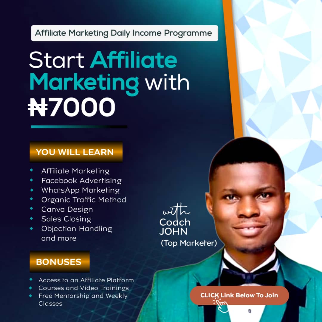 Buy Affiliate Marketing Daily Income Program Amdip With Coach John By Adetunji John On