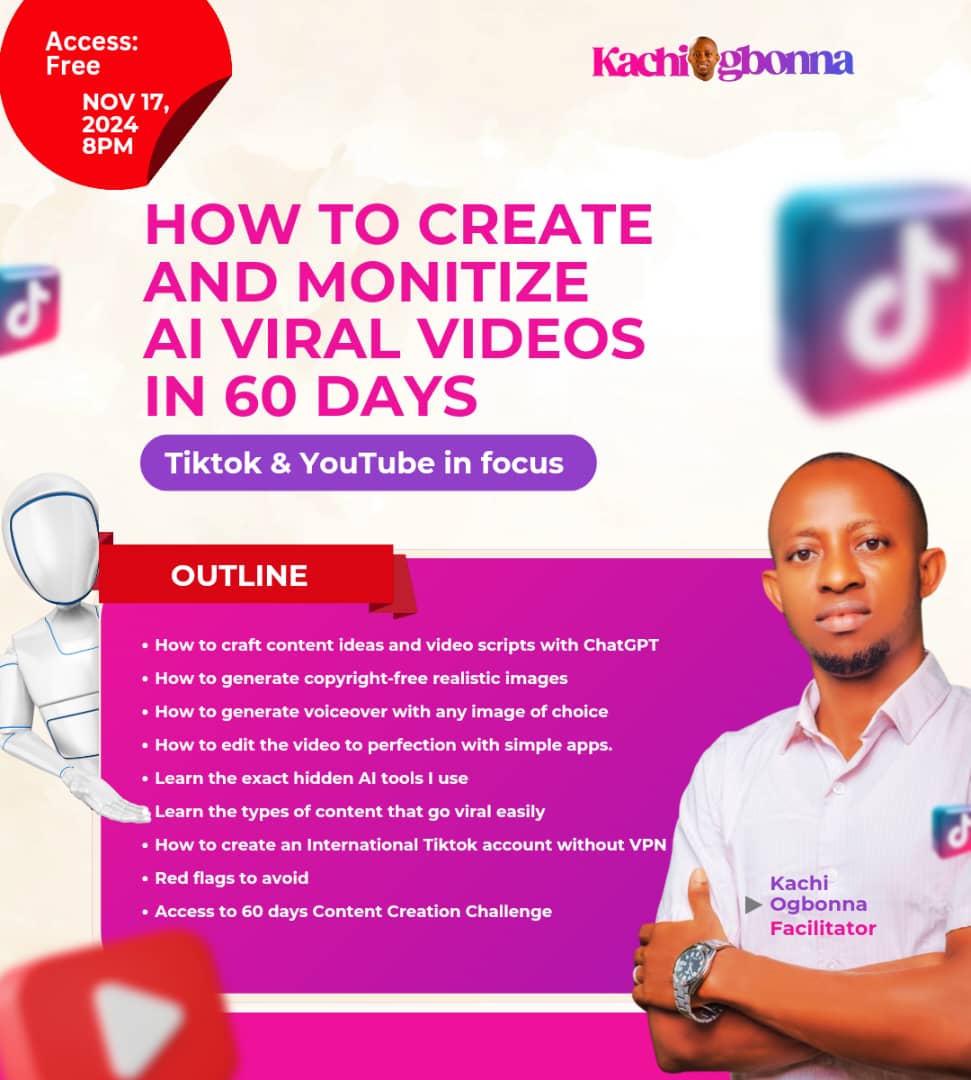 Buy HOW TO CREATE AND MONETIZE AI VIRAL VIDEO - A MASTERCLASS by Kachi Ogbonna on Selar