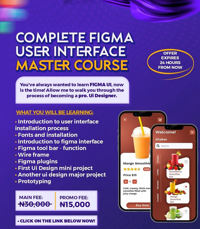 Buy Complete Figma UI Master Course by Unique Kendrick on Selar