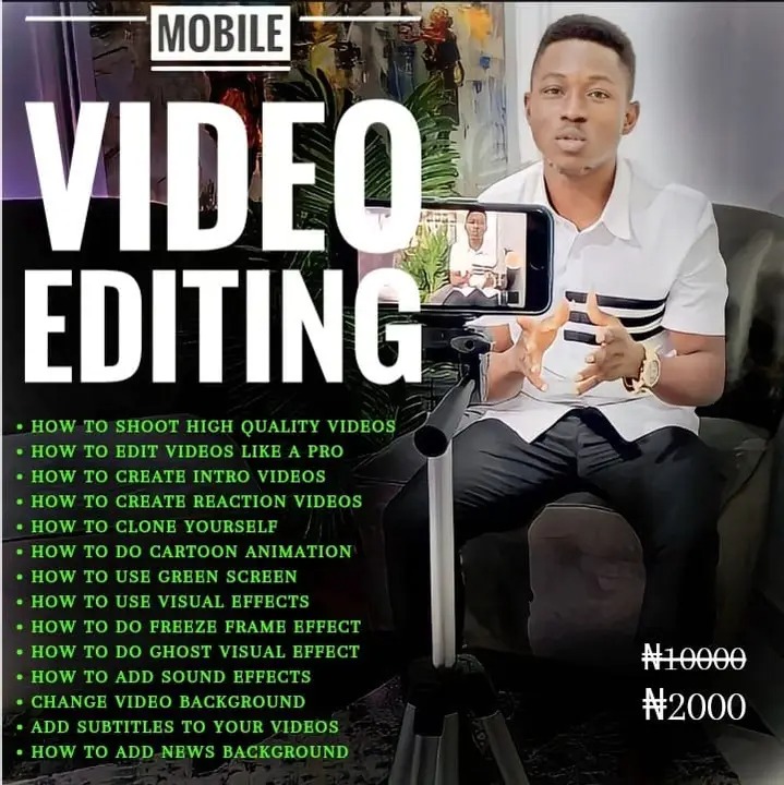 Buy Mobile phone Video Editing Course by Koroni Store on Selar