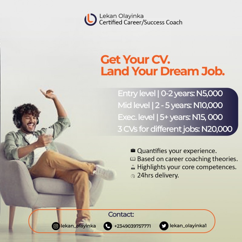 Buy CV & Resume Writing by Lekan Olayinka on Selar