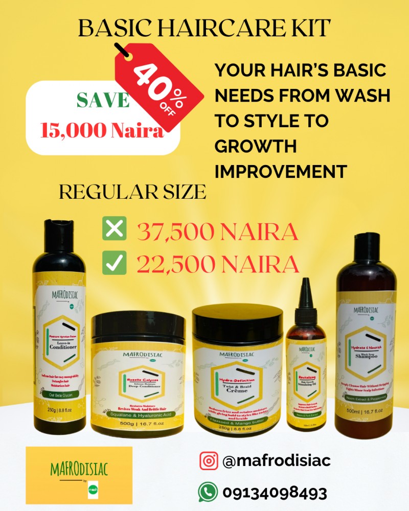 Buy BASIC HAIR CARE KIT (REGULAR SIZE) by MAFRODISIAC on Selar