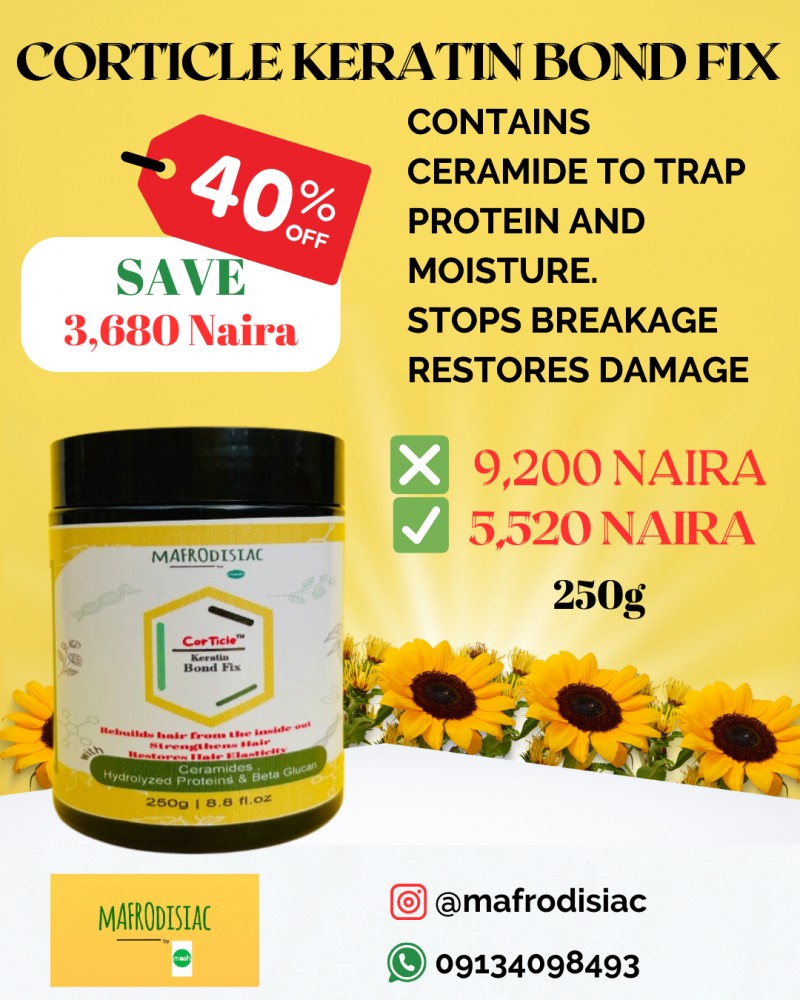 Buy CorTicle KERATIN BOND FIX (250G) by MAFRODISIAC on Selar
