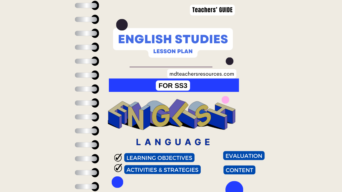 Buy English lesson plan for SS3 first term pdf by MD Teachers Resources on Selar
