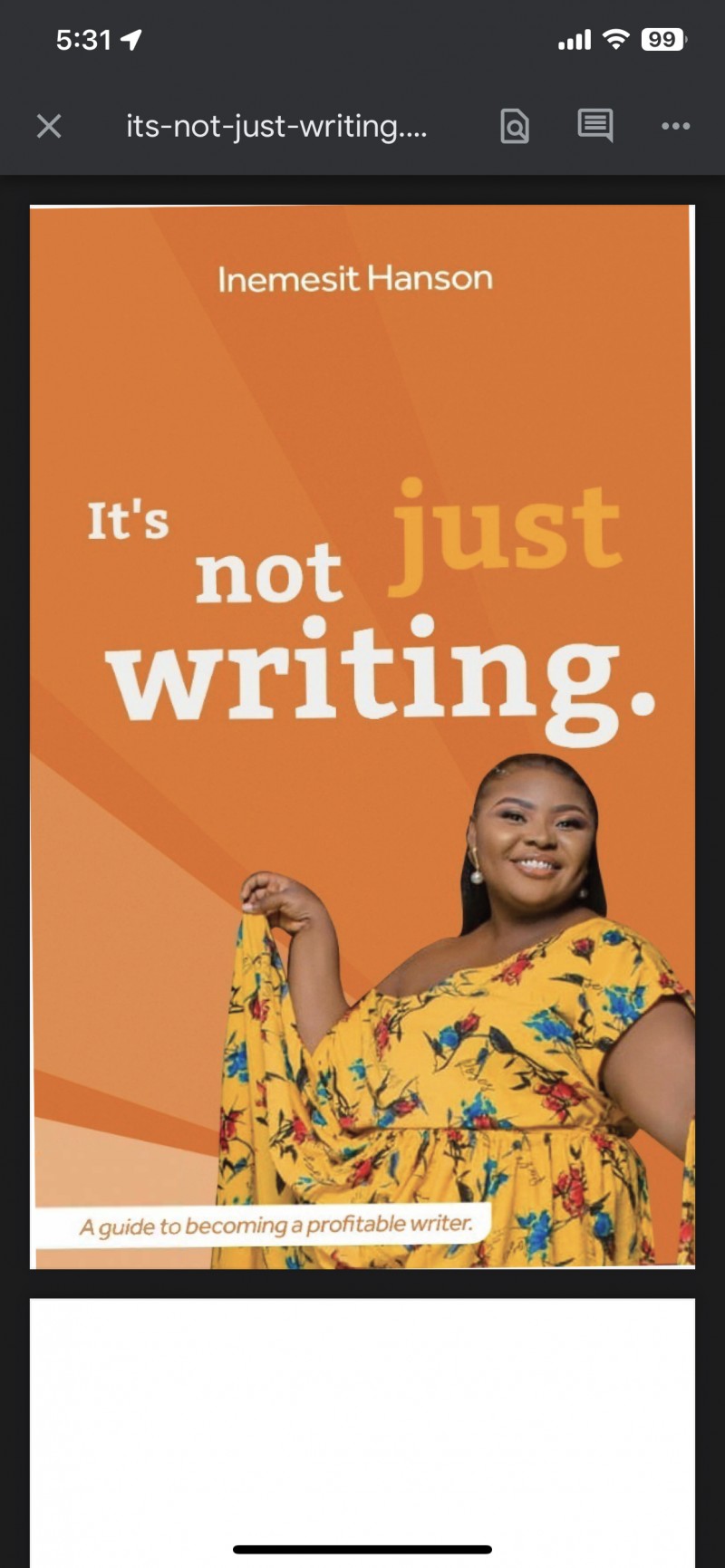 Buy It's not just writing by Inemesit Hanson on Selar