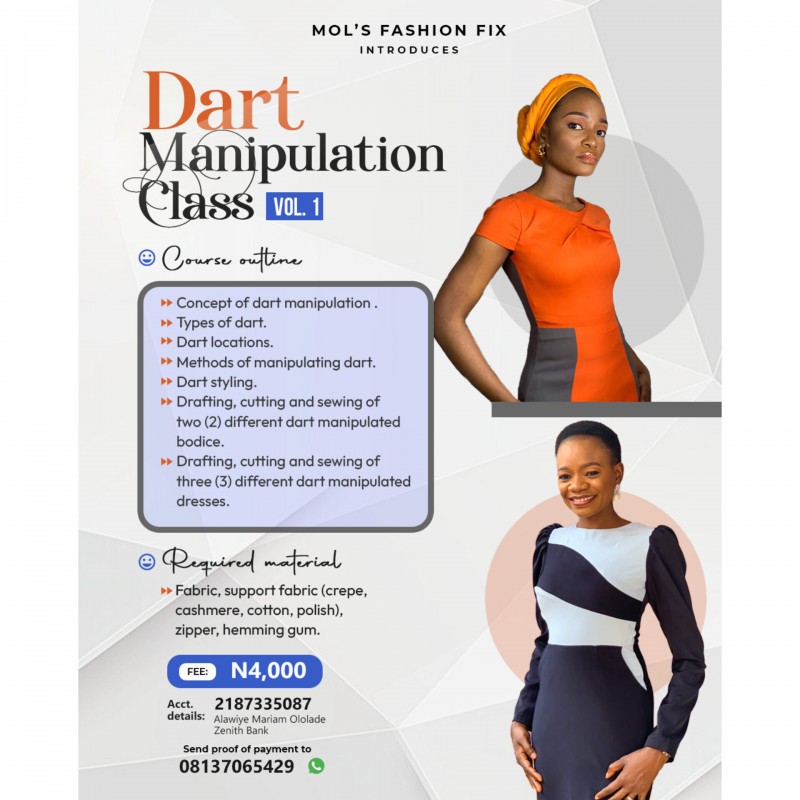 Buy Dart Manipulation Class by Mol's Fashion Fix on Selar