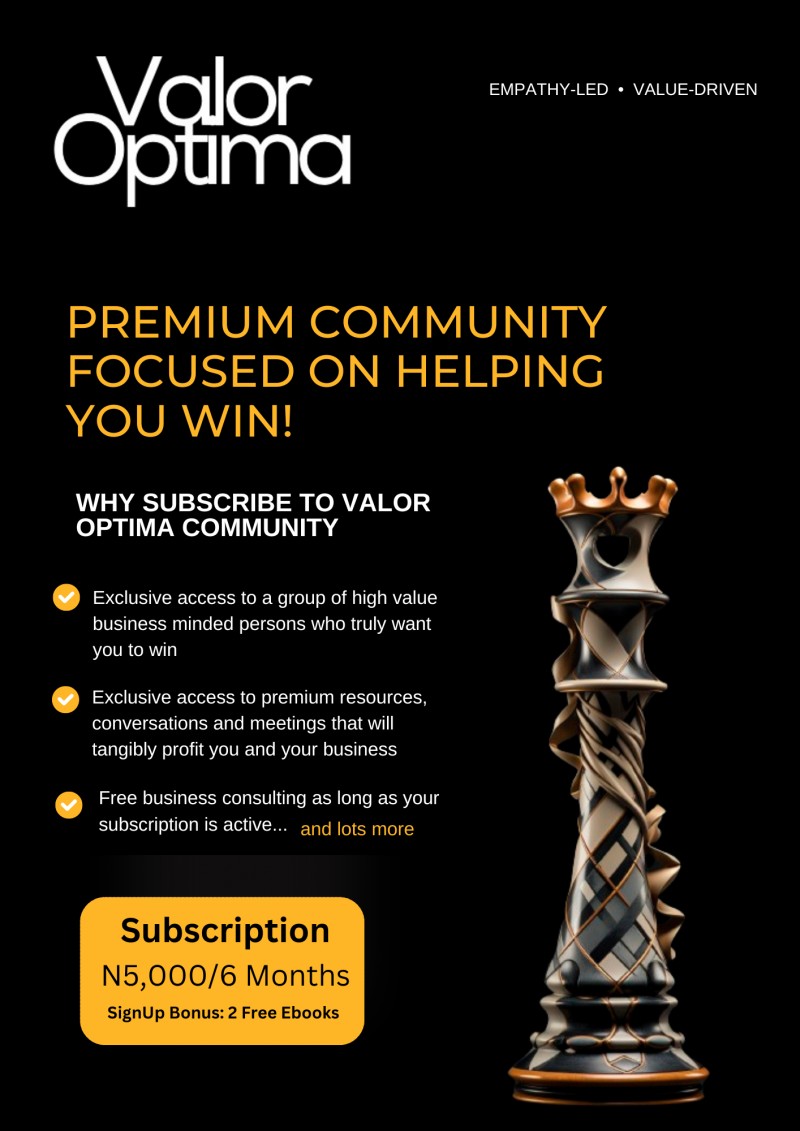 Buy VALOR OPTIMA COMMUNITY by Jeremy Akpomera on Selar