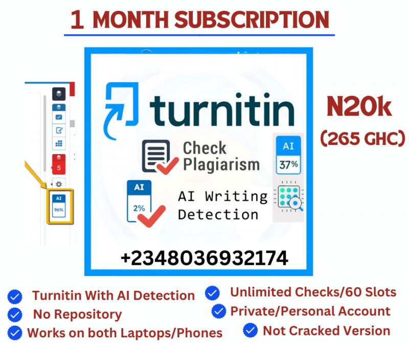 Buy 1 Month Subscription For Turnitin with AI Detection by Nathaniel ...
