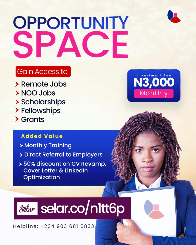 Buy OPPORTUNITY SPACE- OCTOBER 2024 by Nora CR on Selar