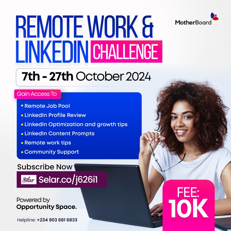 Buy REMOTE WORK & LINKEDIN CHALLENGE by Nora CR on Selar
