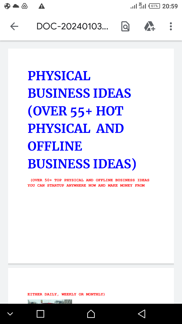 Buy PHYSICAL BUSINESS IDEAS by Solomon Lot Olive Jaja on Selar