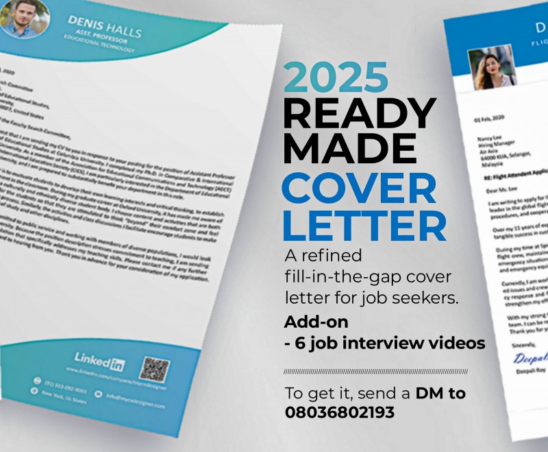 Buy 2025 Ready-Made Cover Letter by Oluwapelumi Awe on Selar