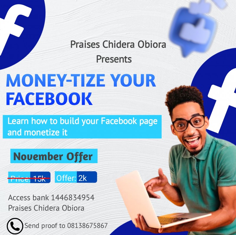 Buy MONEY-TIZE YOUR FACEBOOK by Praises Chidera Obiora on Selar