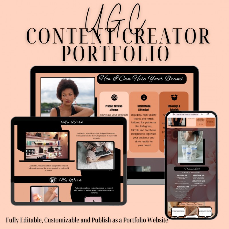 Buy UGC CONTENT CREATORS PORTFOLIO TEMPLATES by Oluwadarasimi ...