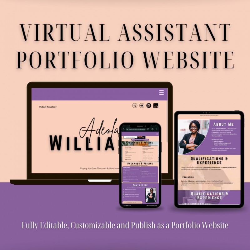 Buy VIRTUAL ASSISTANT PORTFOLIO WEBSITE by Oluwadarasimi OLUWAROTIMI on ...