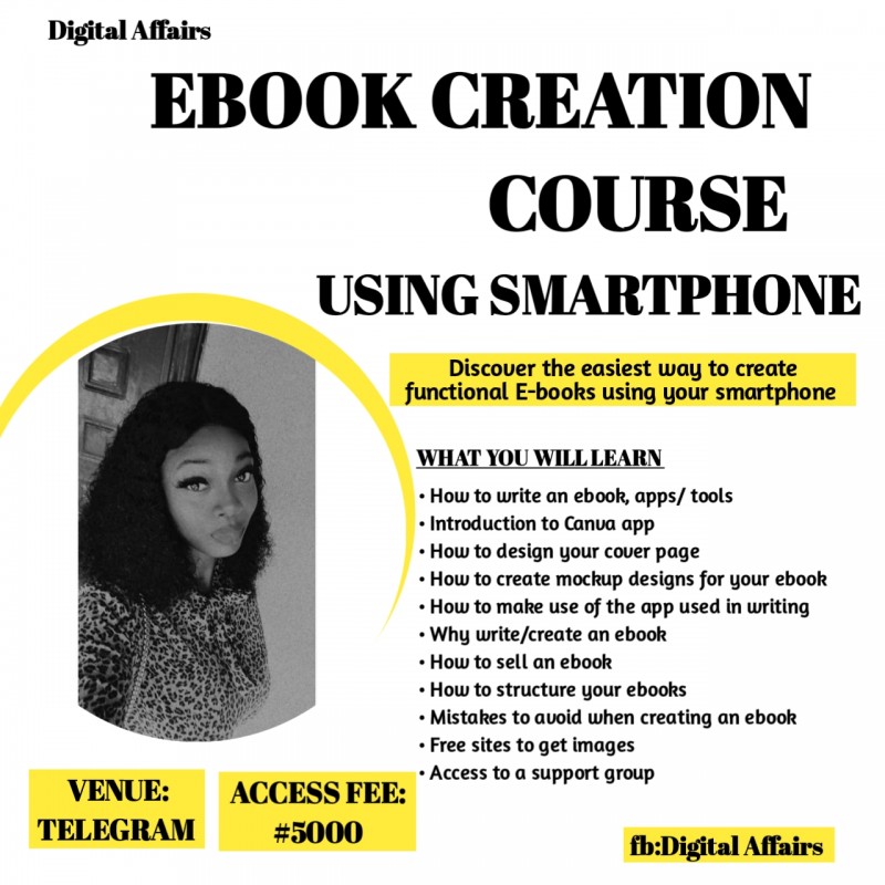 Buy EBOOK CREATION COURSE by Digital Affairs on Selar
