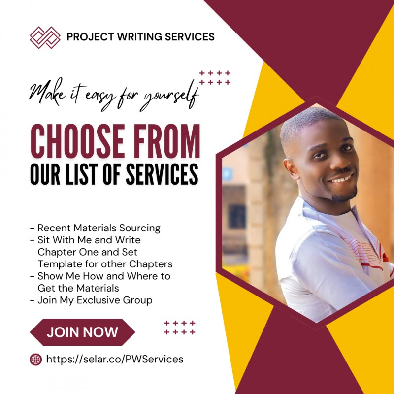 Get PROJECT WRITING SERVICES by Precious Ukeje on Selar