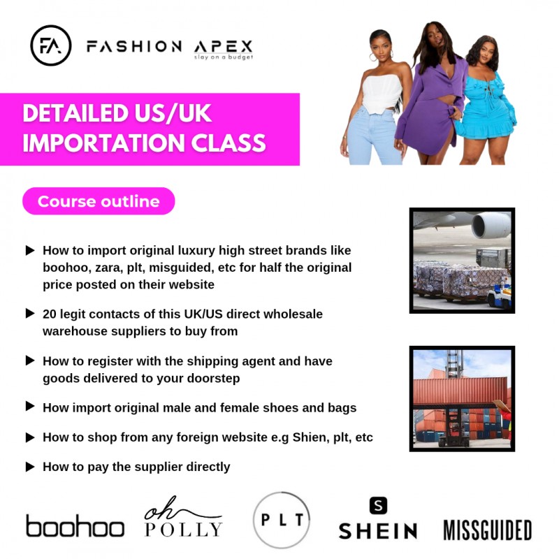 Buy DETAILED US/UK IMPORTATION CLASS by Precious_the_strategist on Selar