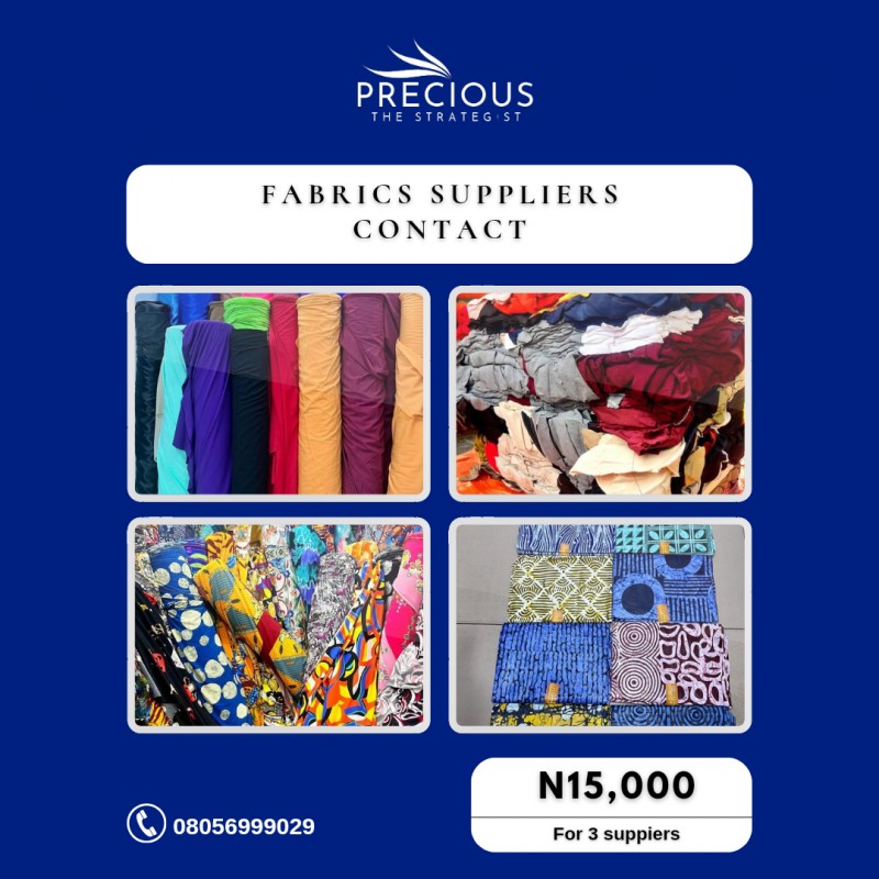 Buy FABRICS SUPPLIERS CONTACT by Precious_the_strategist on Selar