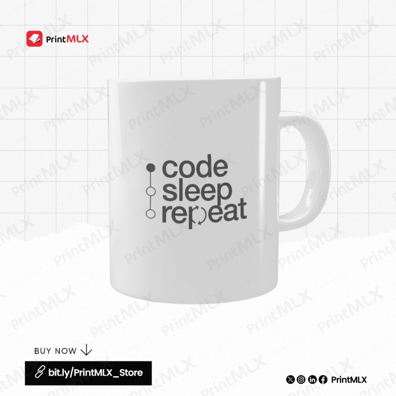 Buy Code Sleep Repeat Mug by PrintMLX on Selar