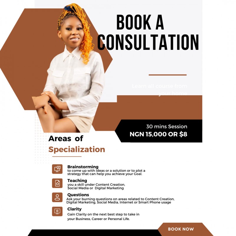 Buy CONSULTATION SESSION 30 MINS by Oly Sonia Okwenna on Selar