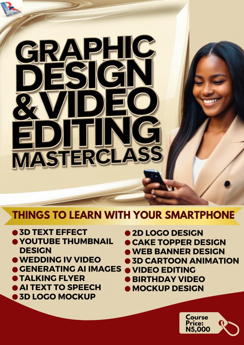 Buy GRAPHIC DESIGN AND VIDEO EDITING COURSE by Rachy Creatives on Selar.co