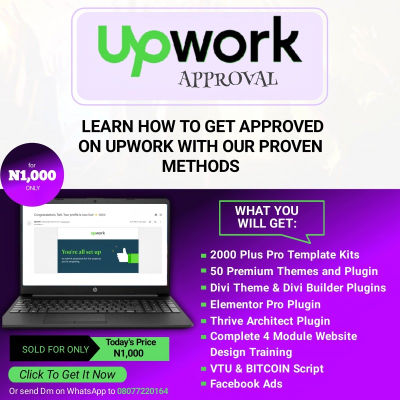 Buy GET APPROVED ON UPWORK IN LESS THAN 5 MINUTE by Egigba Ovie on Selar