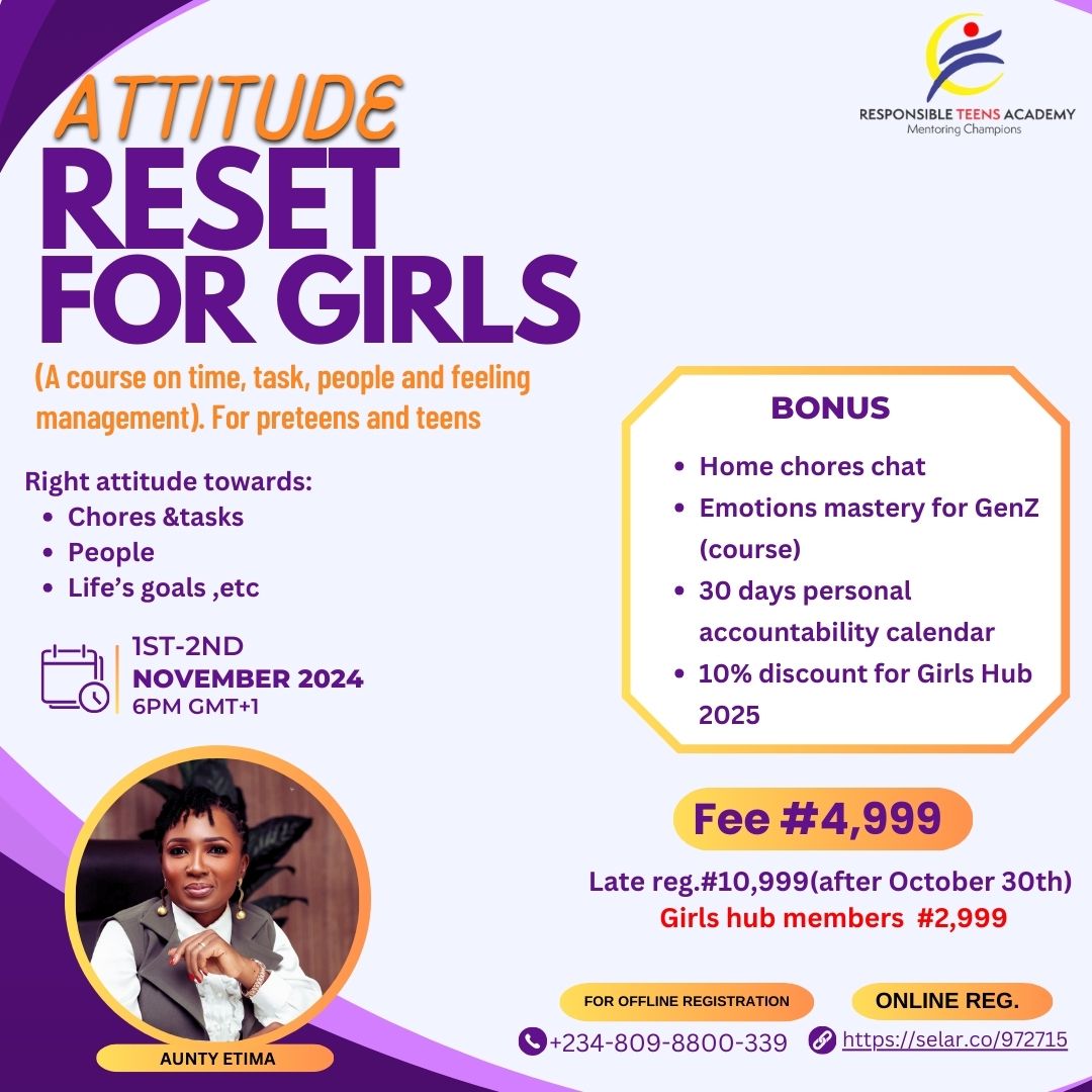 Buy Attitude Reset For Girls: Senior by Responsible Teens Coach- Aunty ...