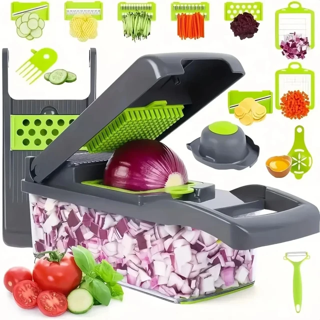 Buy 14/16 in 1 Multifunctional Vegetable Chopper Handle Food Grate Food ...