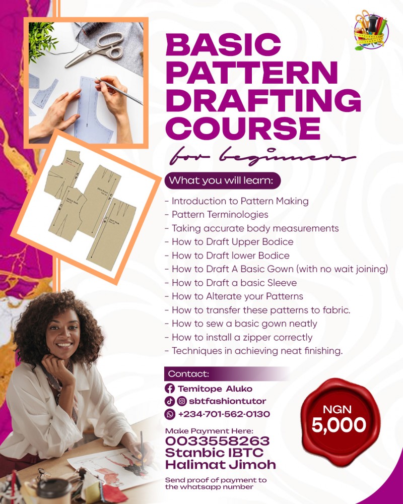 Buy Basic Pattern Drafting Course by Aluko Temitope on Selar