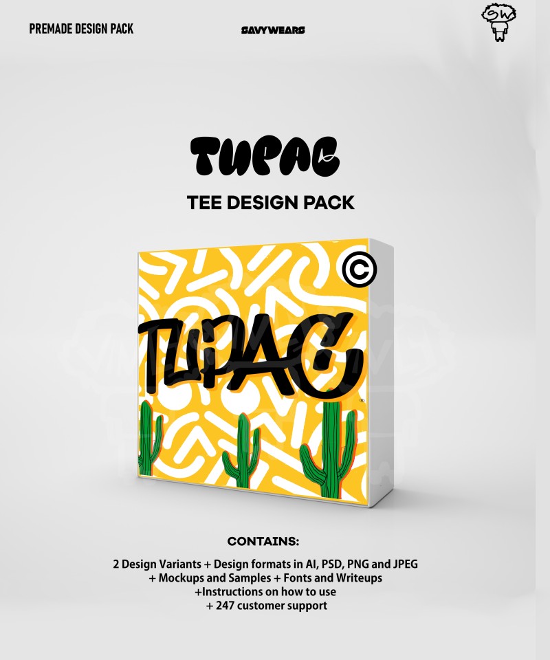 Get TUPAC Tee Design Pack by SAVY Studios on Selar