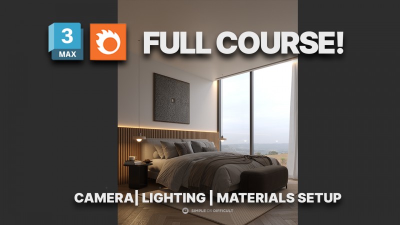 Buy Rendering a Bedroom scene in 3ds max - 3ds Max + Corona Render Full Course! finished project ...