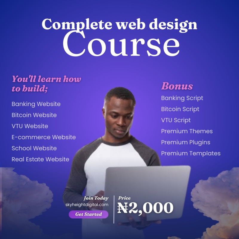 Buy Complete Web Design Course by Sky Height Digital on Selar
