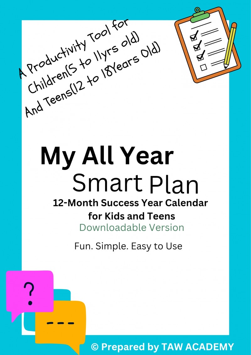 Buy Personal Success Planner And Calendar For Children by TAW ACADEMY ...