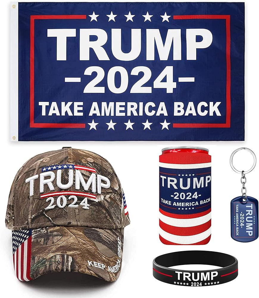 Buy Unique America Trump 2024 Supporter Kit | Trump Hat and Flag Set ...