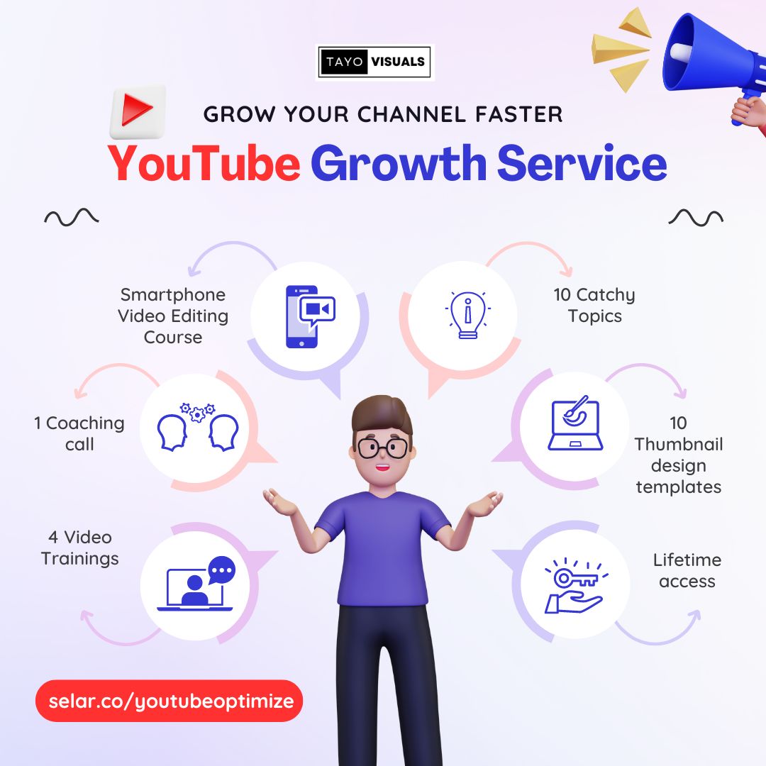 Buy YouTube Growth Service by Tayo Visuals on Selar