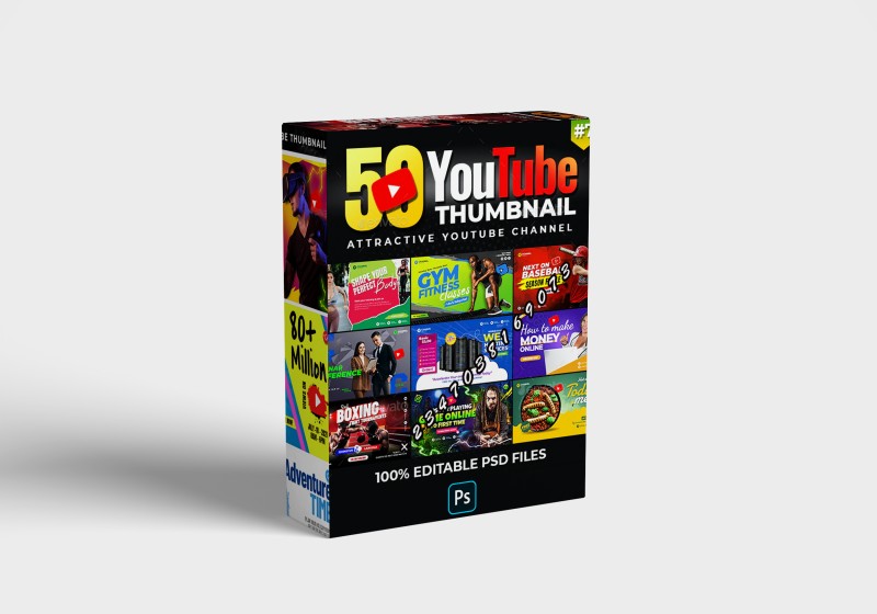 Buy 50 YouTube Thumbnail Templates Bundle! by Techic on Selar