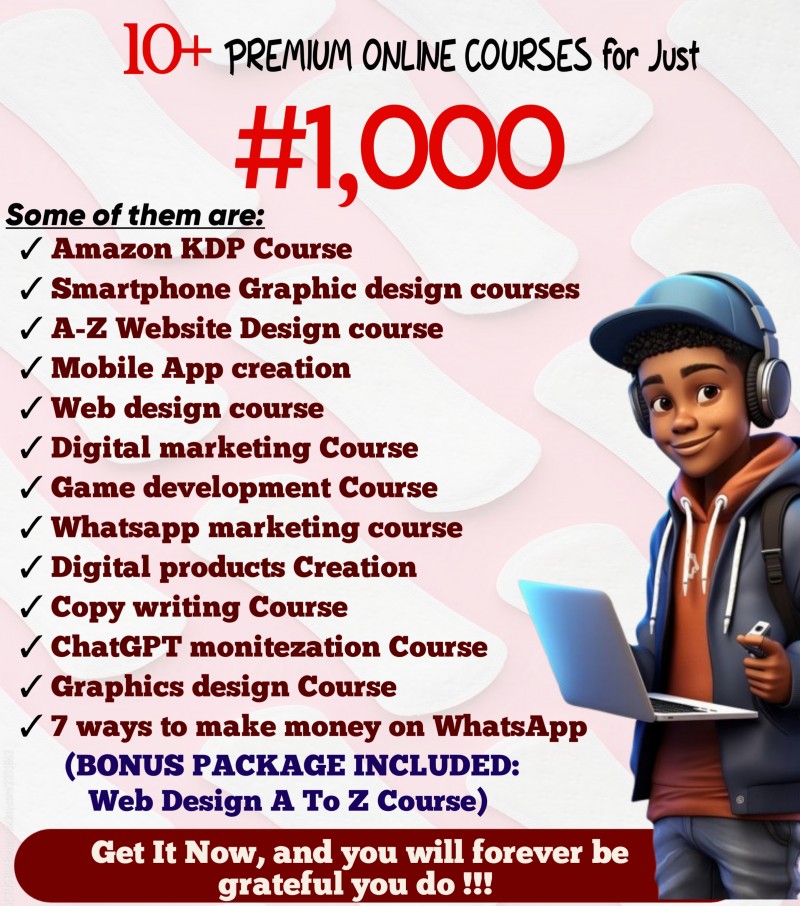 Buy THE ULTIMATE ONLINE COURSES BUNDLE (10+ Premium courses) by TechyMinds on Selar