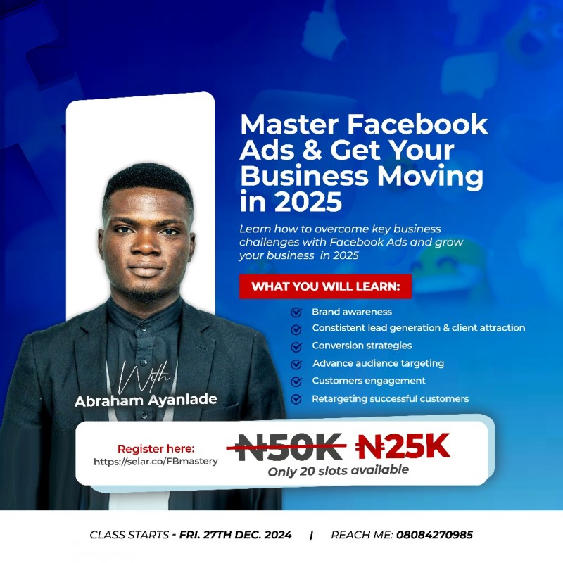 Buy Master Facebook Ads & Grow Your Business in 2025 by Abraham Aramide on Selar