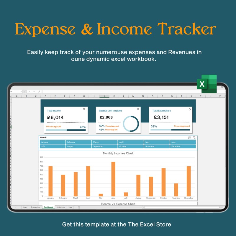 Buy Income and Expense Tracker. by The excel store on Selar