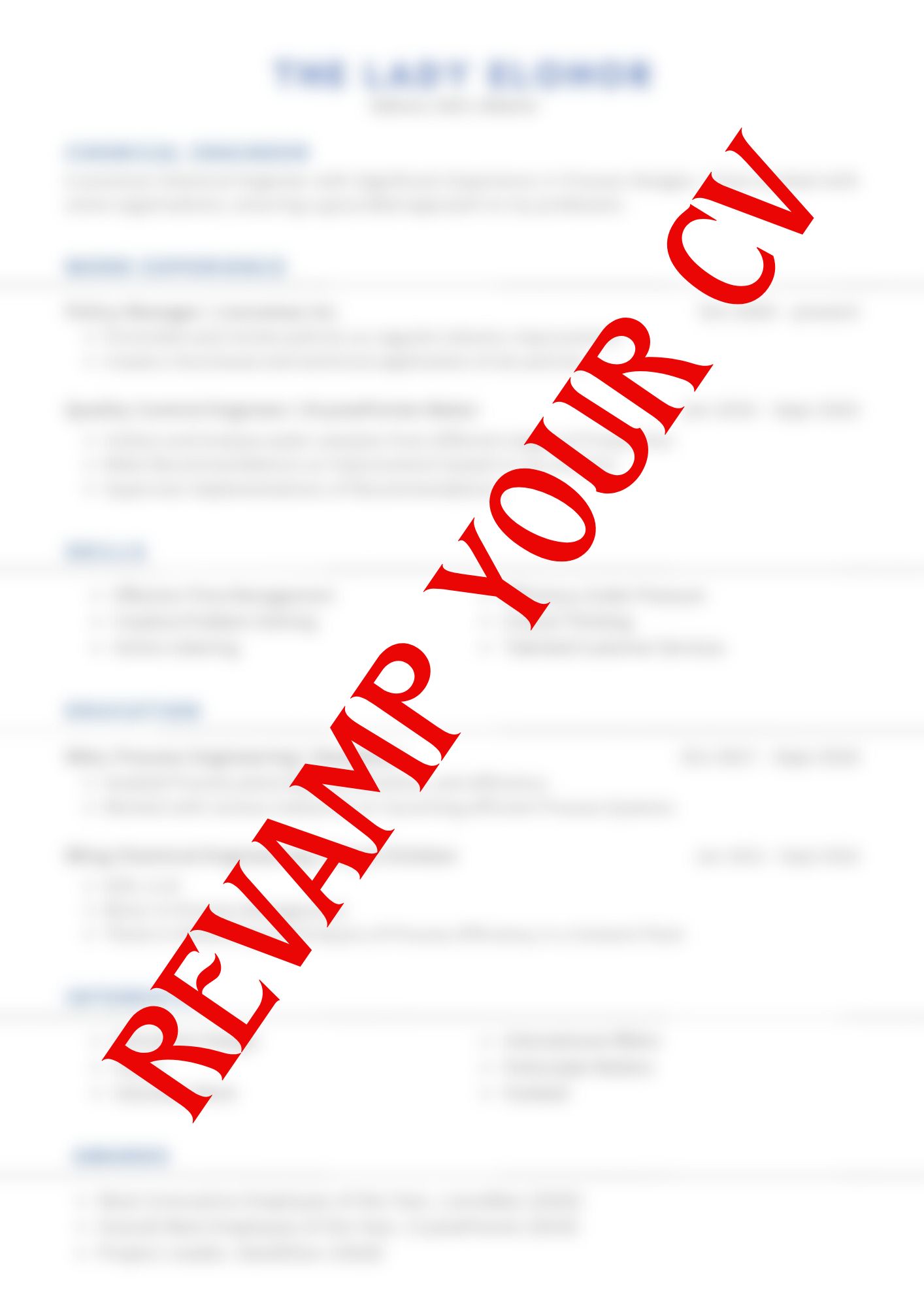 Buy Revamp Your CV by TheladyElohor on Selar