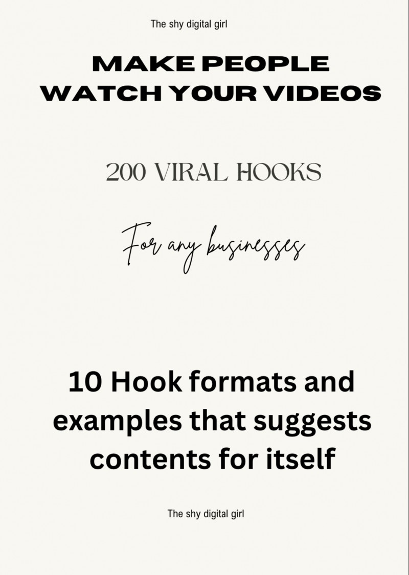 Buy 200 VIRAL HOOKS TO MAKE PEOPLE WATCH YOUR VIDEOS by Theshydigitalgirl on Selar