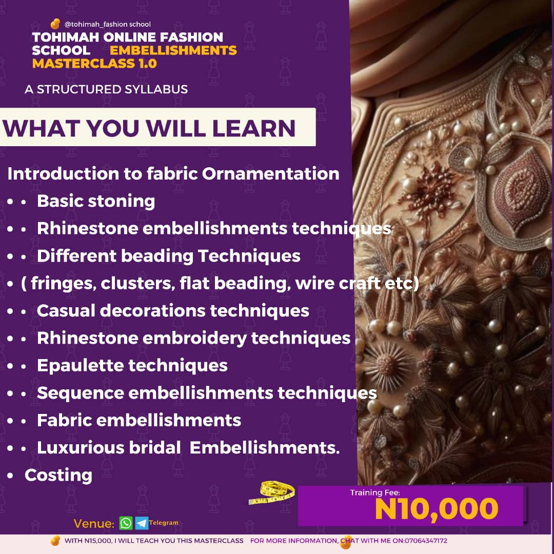 Buy EMBELLISHMENT MASTER CLASS by Rahimah Ibrahim on Selar