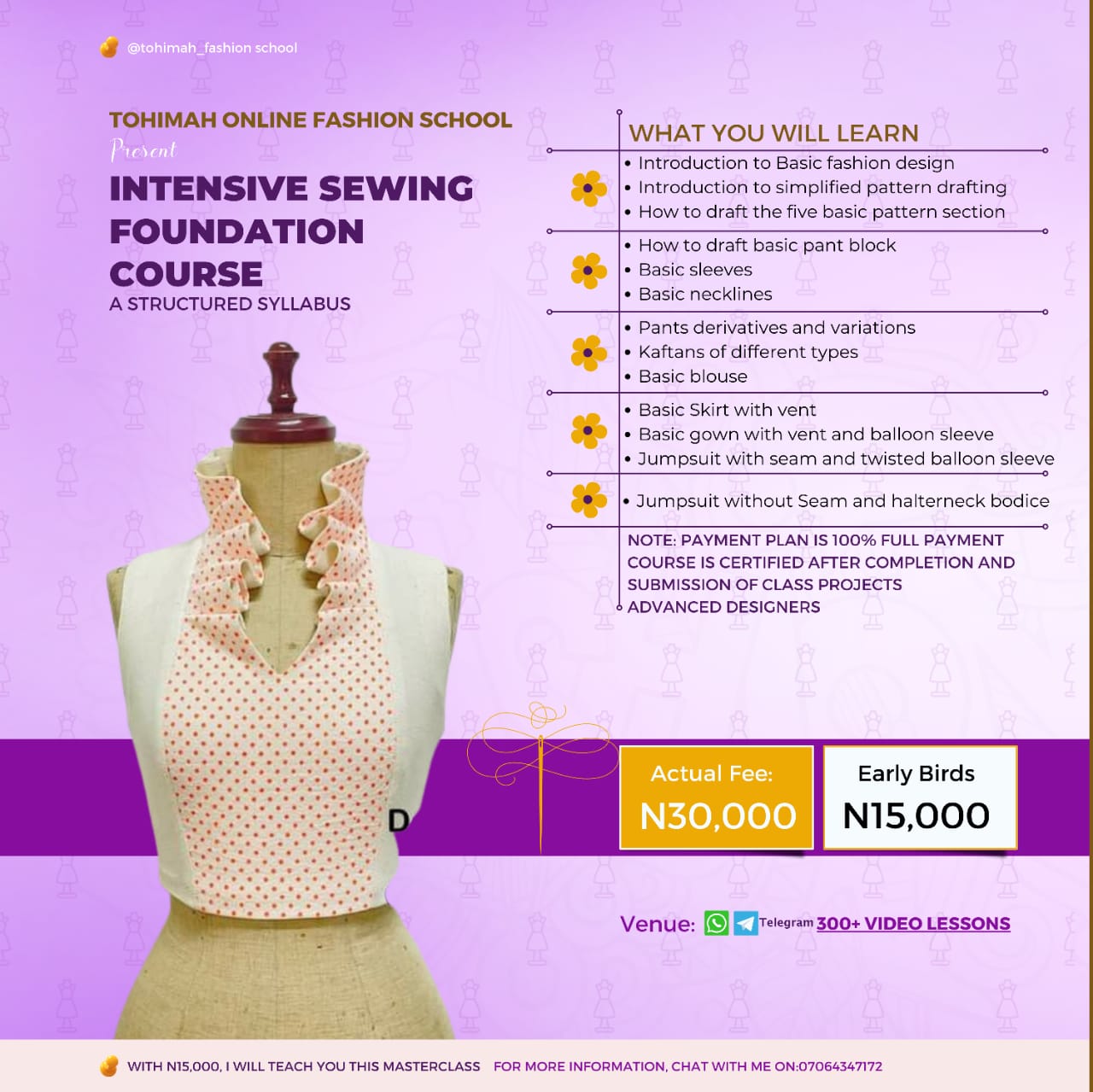 Buy FOUNDATION SEWING CLASS by Rahimah Ibrahim on Selar