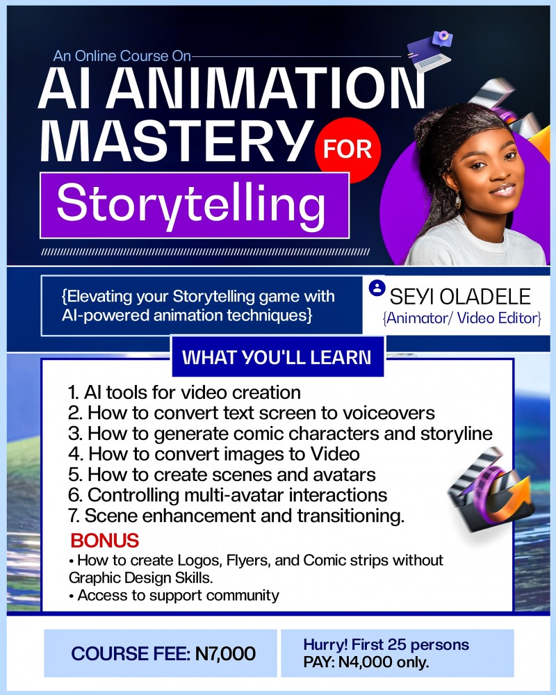 Buy AI Animation Mastery for Storytelling by Tolulope Okiemute on Selar