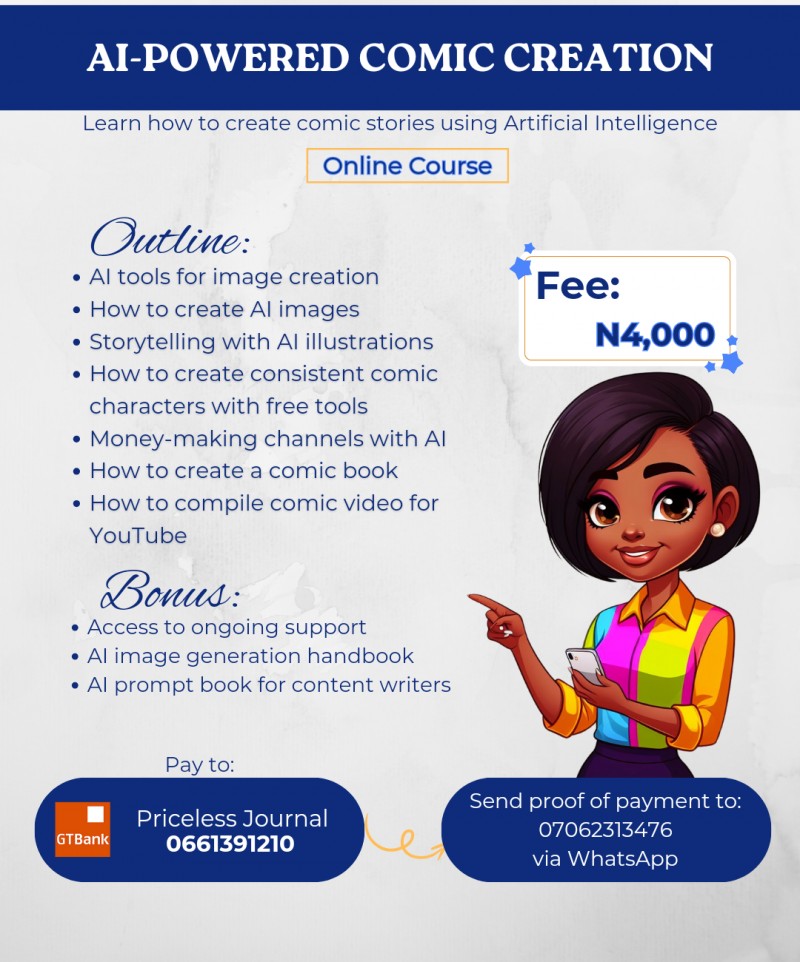 Buy AI-powered Comic Creation by Tolulope Okiemute on Selar