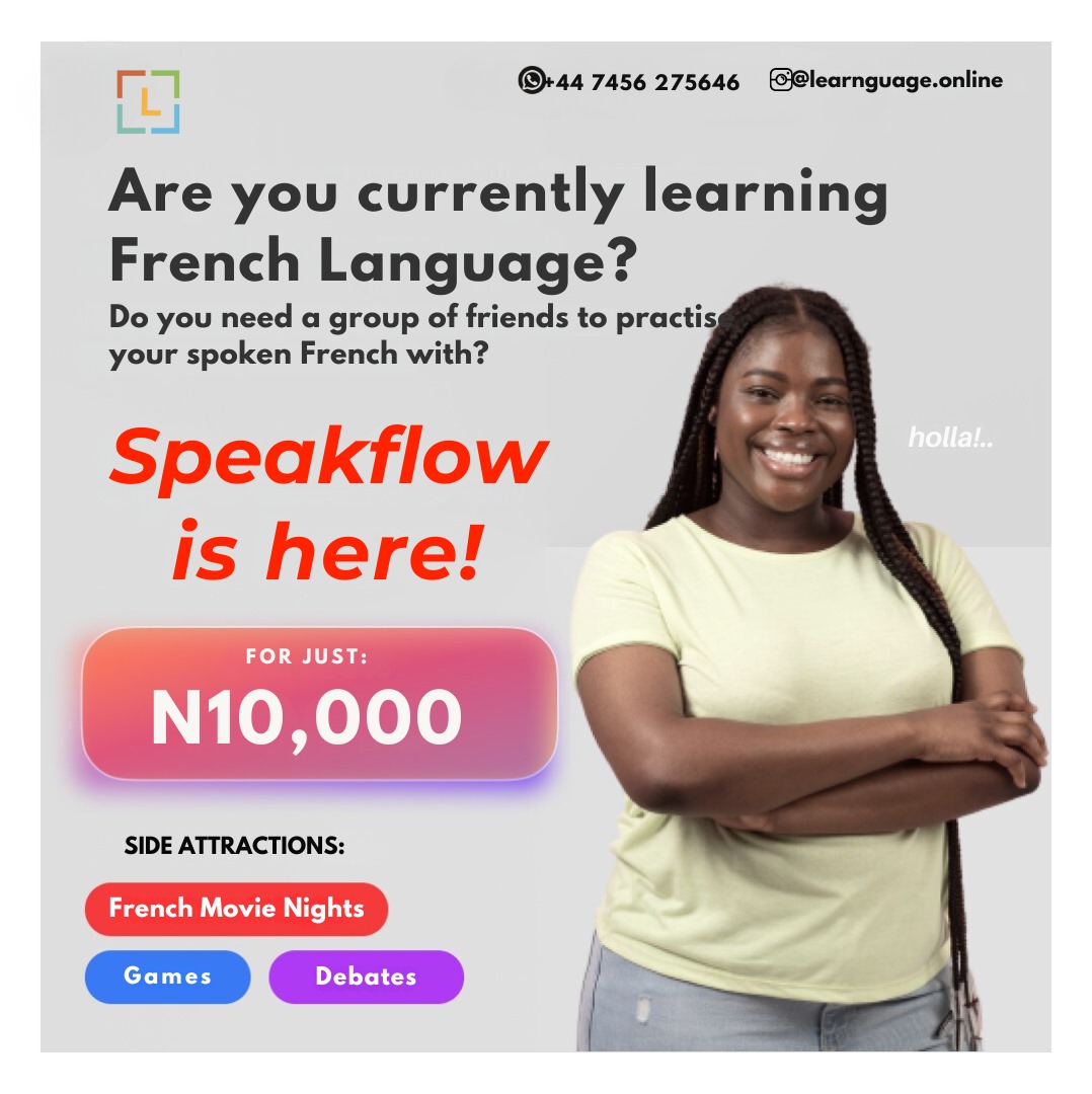 Subscribe Speakflow class for French by Oluwatosin Shokunbi on Selar
