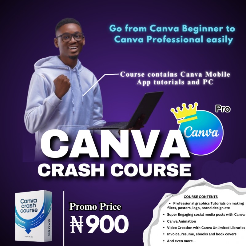 Buy CANVA CRASH COURSE by Digital Artist David Ebube by Nnaebue David Ebube on Selar