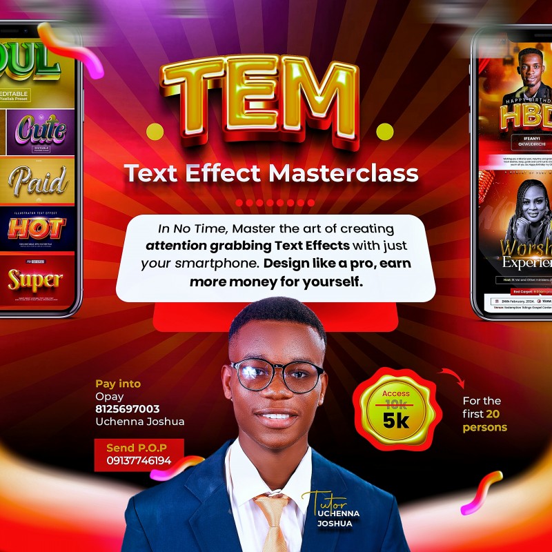 Buy TEXT EFFECT MASTERCLASS (How to create attention grabbing Text Effects on pixellab as a ...